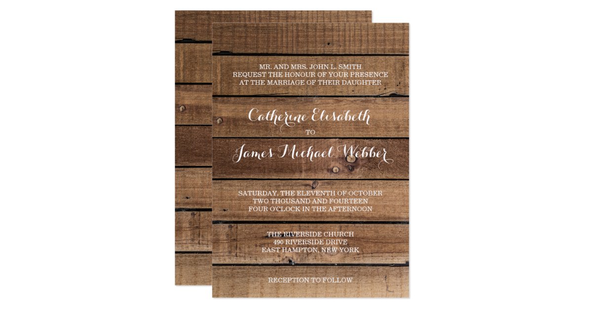 Rustic Wedding Invitation Wording Bride's Parents | Zazzle.com
