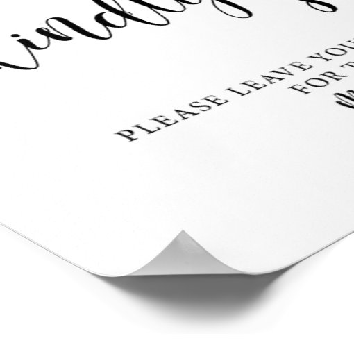 Rustic Wedding Kindly Sign Well Wishes Sign | Zazzle