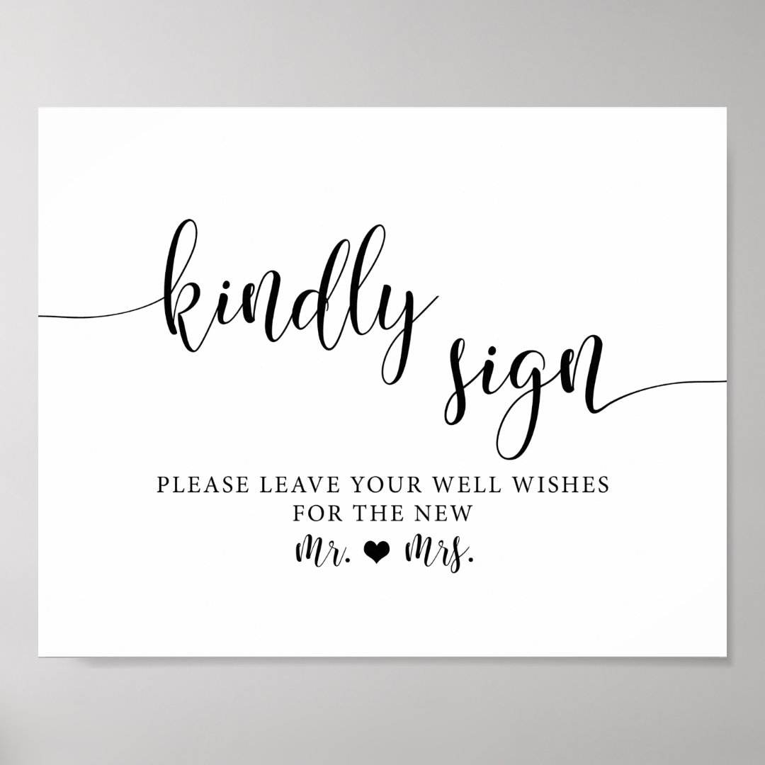 Rustic Wedding Kindly Sign Well Wishes Sign | Zazzle