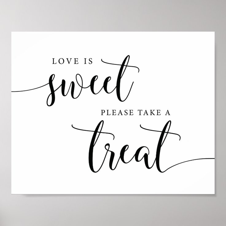 Rustic Wedding Love Is Sweet Treat Sign | Zazzle