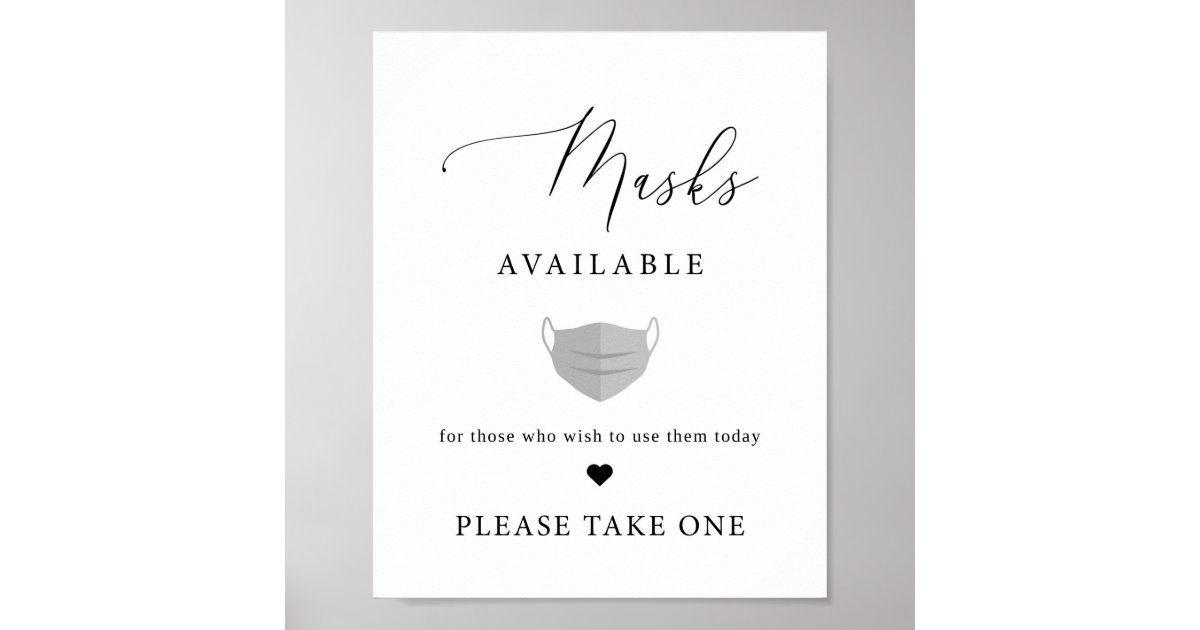 Rustic Wedding Masks Sign | Wear A Mask Sign | Zazzle