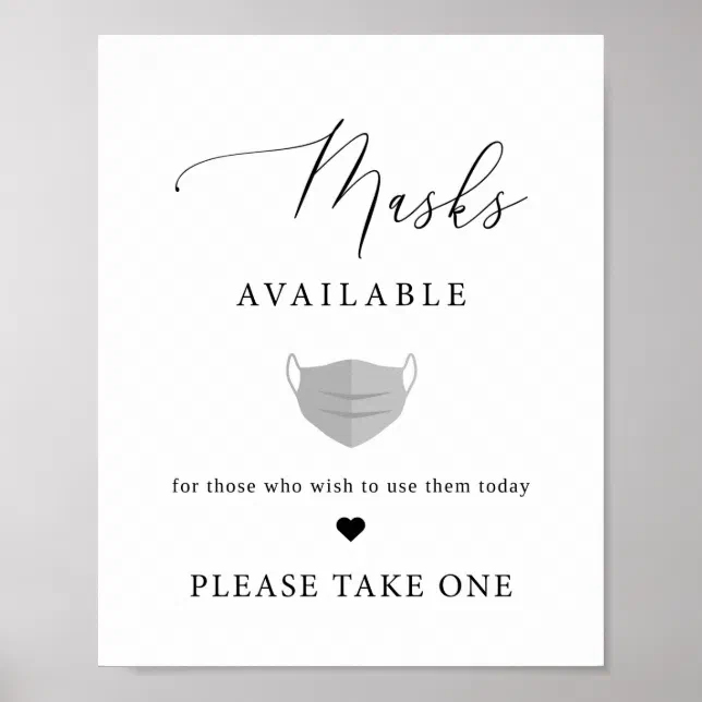 Rustic Wedding Masks Sign | Wear A Mask Sign | Zazzle