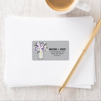 Rustic Wedding Mason Jar and Floral Label | Zazzle