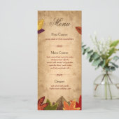 Rustic Wedding Menu Rack Card | Fall Theme | Zazzle