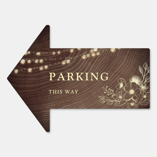 Rustic Wedding Parking Arrow Sign | Zazzle
