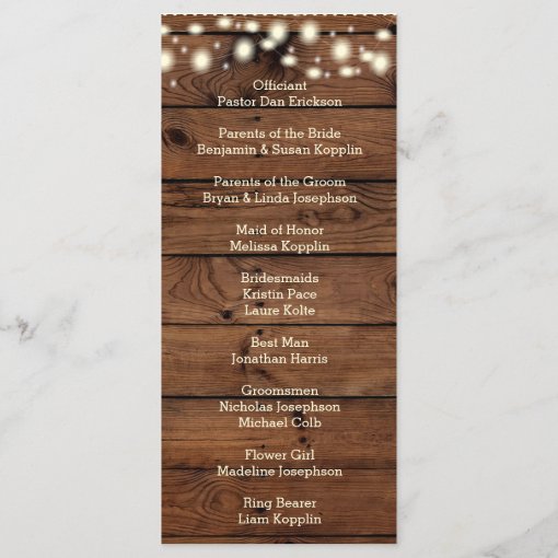 Rustic Wedding Program, Wedding Program, Rustic Program | Zazzle