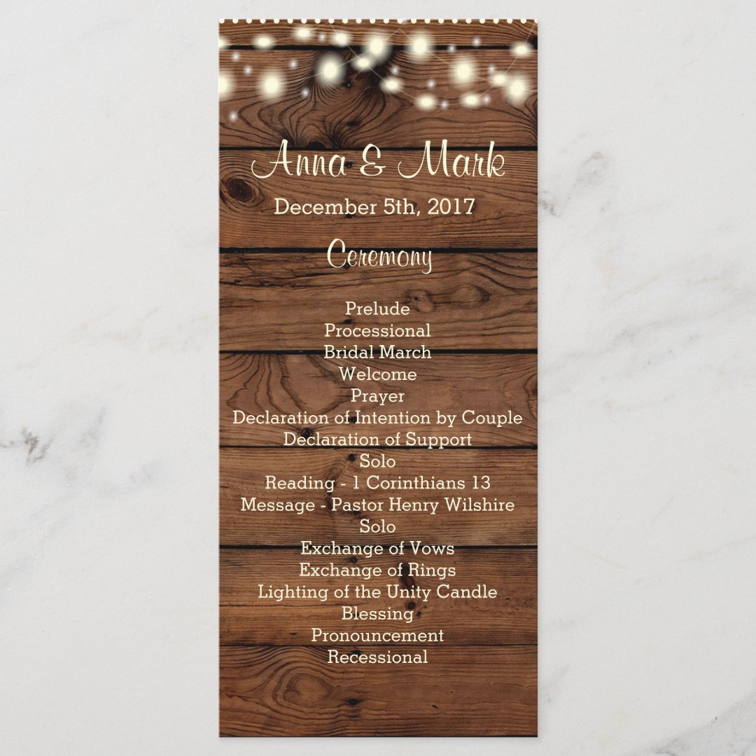 Rustic Wedding Program, Wedding Program, Rustic Program | Zazzle