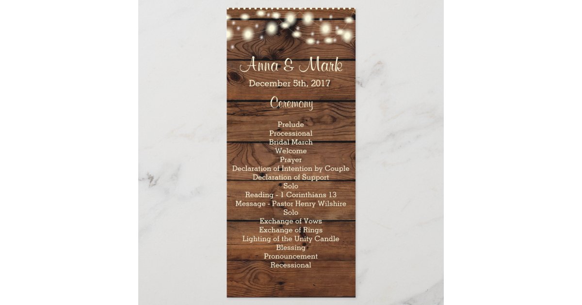 Rustic Wedding Program, Wedding Program, Rustic Program | Zazzle
