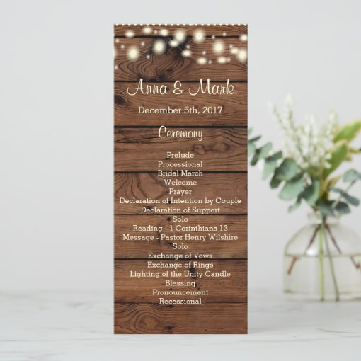 Rustic Wedding Program, Wedding Program, Rustic Ra Program | Zazzle