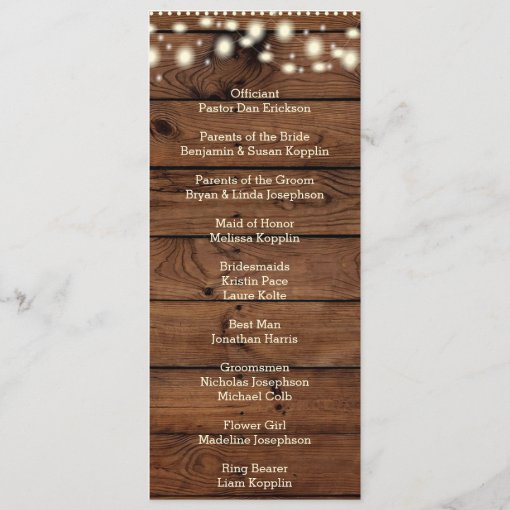 Rustic Wedding Program, Wedding Program, Rustic Ra Program | Zazzle