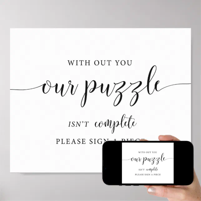 Rustic Wedding Puzzle Guest Book Sign | Zazzle