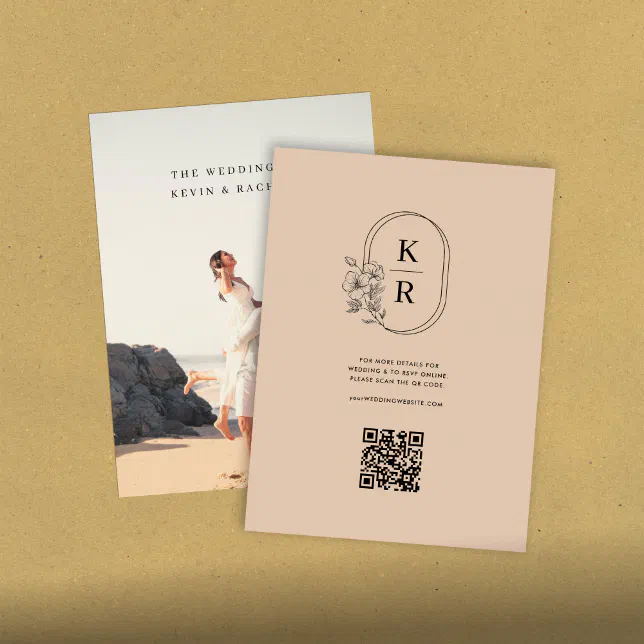 Rustic Wedding QR Code Scan Photo Enclosure Card | Zazzle