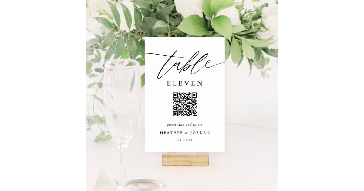 Rustic Wedding QR Code Table Number | Zazzle