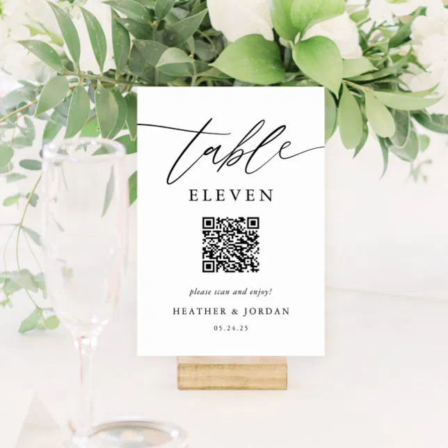 Rustic Wedding QR Code Table Number | Zazzle