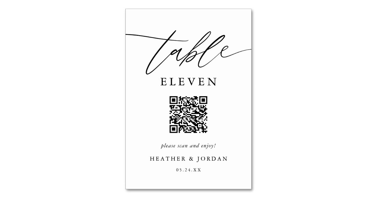Rustic Wedding QR Code Table Number | Zazzle