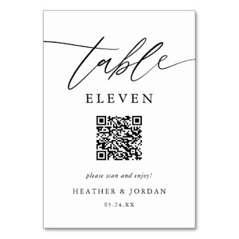 Rustic Wedding QR Code Table Number | Zazzle