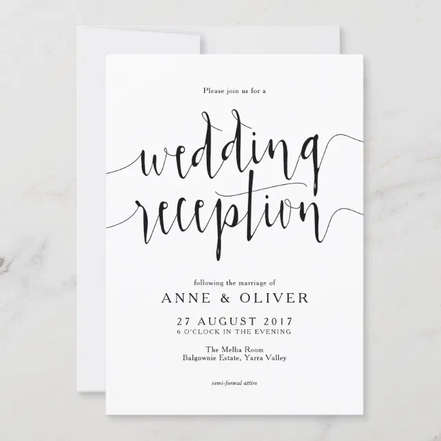 Rustic Wedding Reception Invitation | Zazzle
