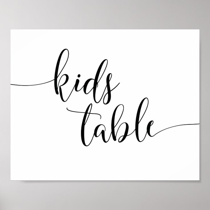 Rustic Wedding Reception Kids Table Sign | Zazzle