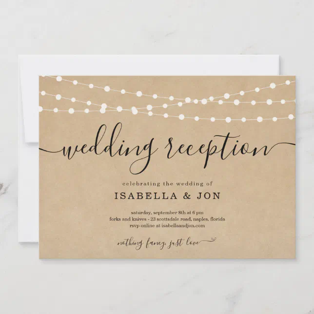 Rustic Wedding Reception Only Invitation | Zazzle