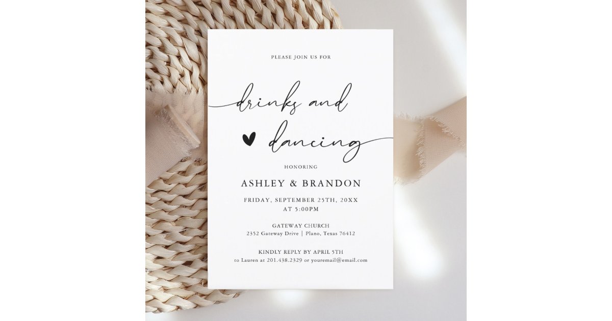 Rustic Wedding Reception Party Invitaion Invitation | Zazzle