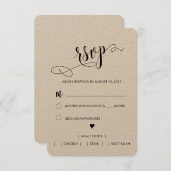 Rustic Wedding RSVP Card | Zazzle