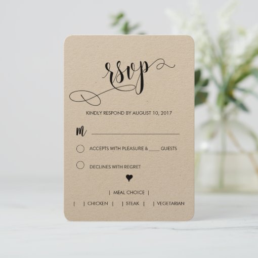 Rustic Wedding RSVP Card | Zazzle