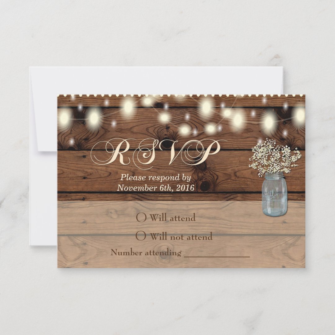 Rustic Wedding RSVP card, RSVP Card, Rustic | Zazzle