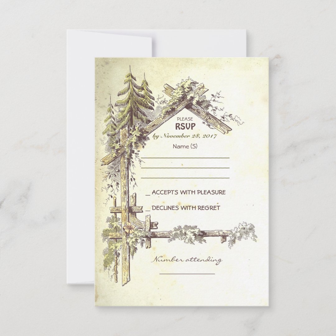 Rustic Wedding RSVP Cards | Zazzle