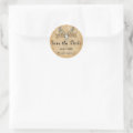 Rustic Wedding Save the Date Classic Round Sticker | Zazzle