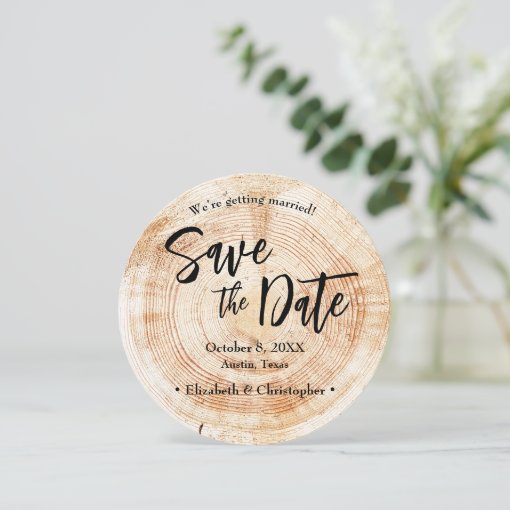 Rustic wedding Save the date Photo with website Invitation | Zazzle