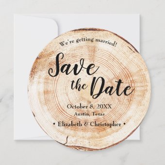 Rustic Wedding Save the date photo Wood Grain Invitation | Zazzle