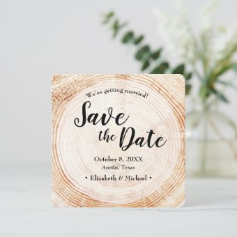 Rustic Wedding Save the date photo Wood Grain Invitation | Zazzle