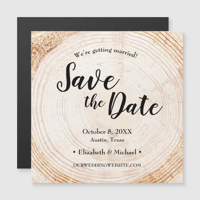 Rustic Wedding Save the date Wood Grain Invitation | Zazzle