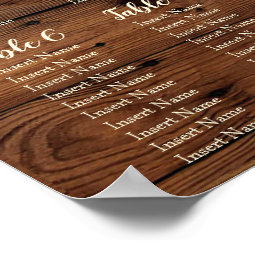 Rustic Wedding Seating Chart, Rustic, Wood, Seat Poster | Zazzle