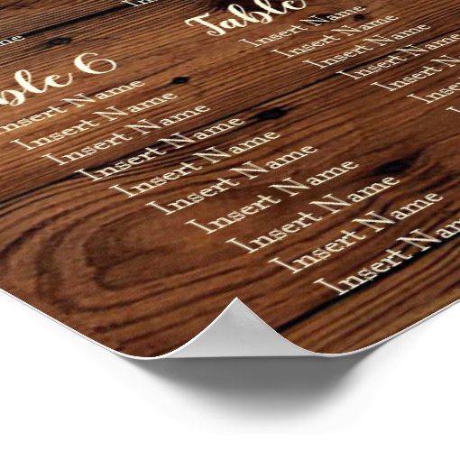 Rustic Wedding Seating Chart, Rustic, Wood, Seat Poster | Zazzle