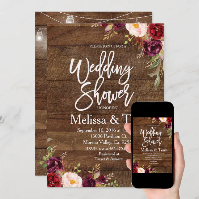 Rustic Wedding Shower Invitation | Zazzle