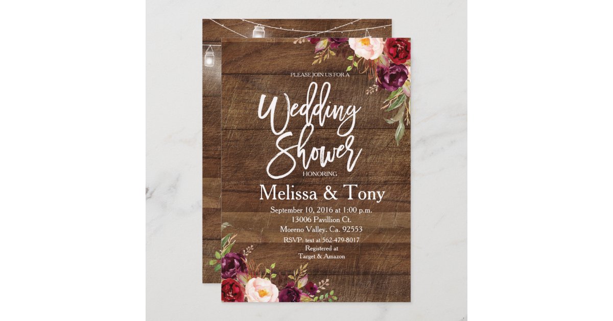 Rustic Wedding Shower Invitation | Zazzle