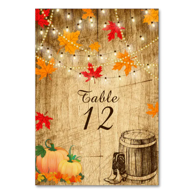 Rustic wedding table card for Country Wedding | Zazzle