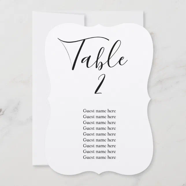 Rustic wedding table number card with guest names | Zazzle