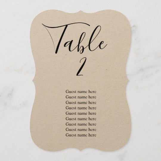 Rustic wedding table number card with guest names | Zazzle.com