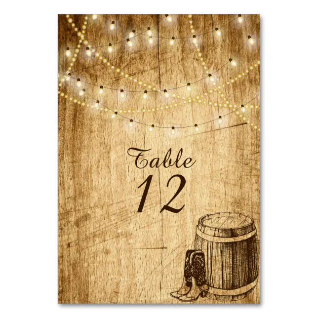 Rustic wedding table number for a Country Wedding | Zazzle