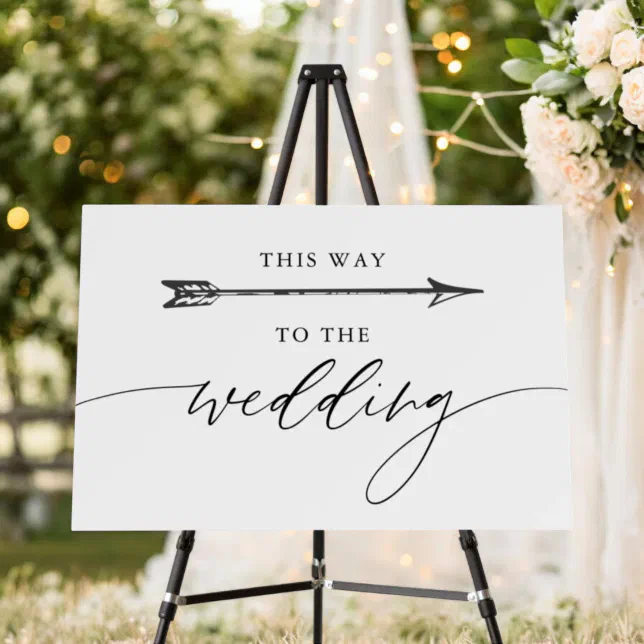 Rustic Wedding This Way Arrow Wedding Sign | Zazzle