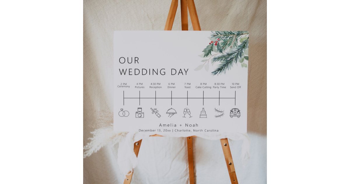 rustic wedding timeline welcome sign | Zazzle