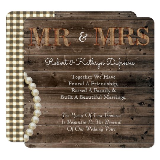 Rustic Wedding Vow Renewal Invitation