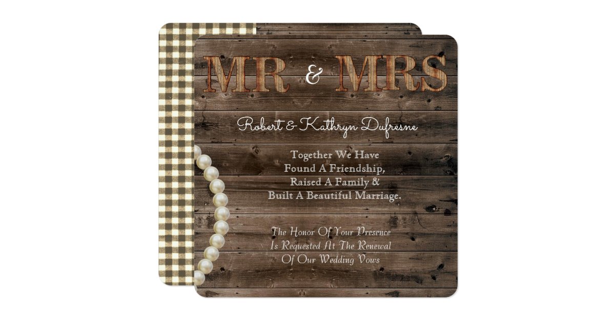 Rustic Wedding Vow Renewal Invitation | Zazzle.com