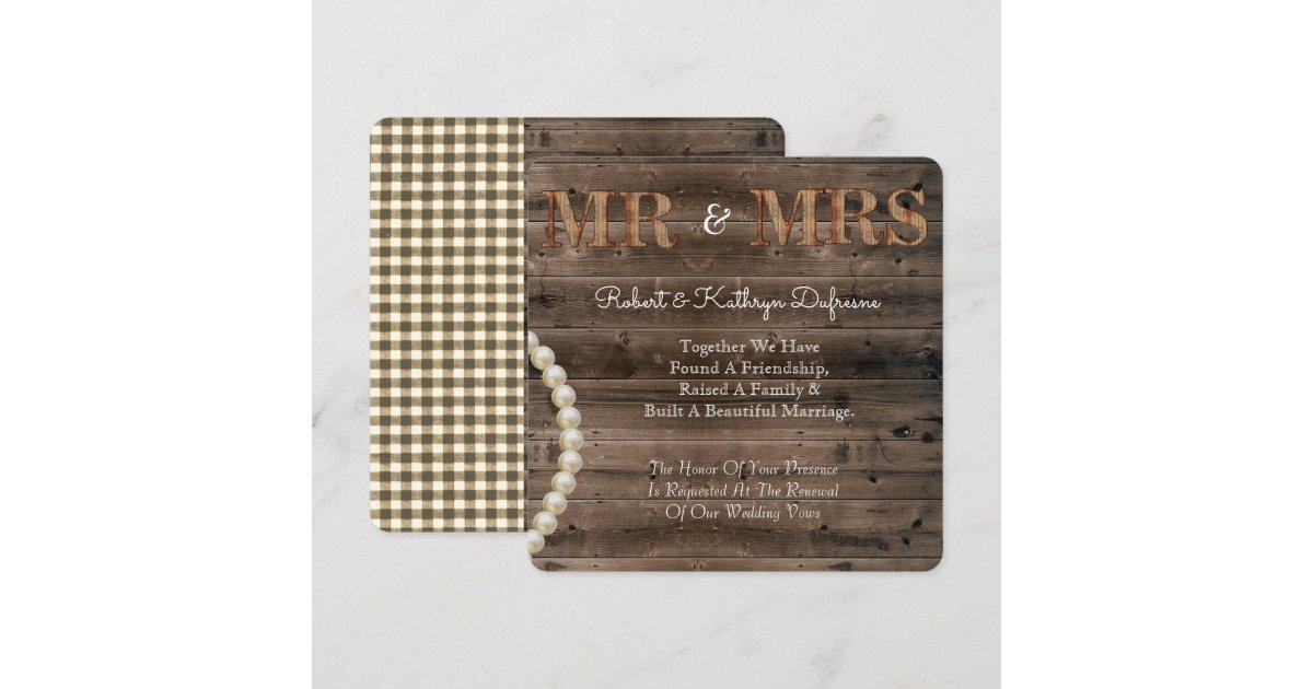 Rustic Wedding Vow Renewal Invitation | Zazzle