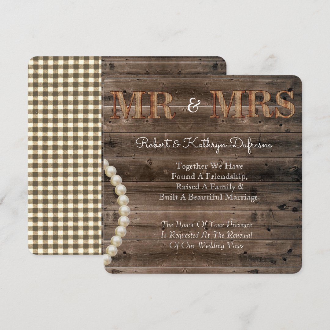 Rustic Wedding Vow Renewal Invitation | Zazzle