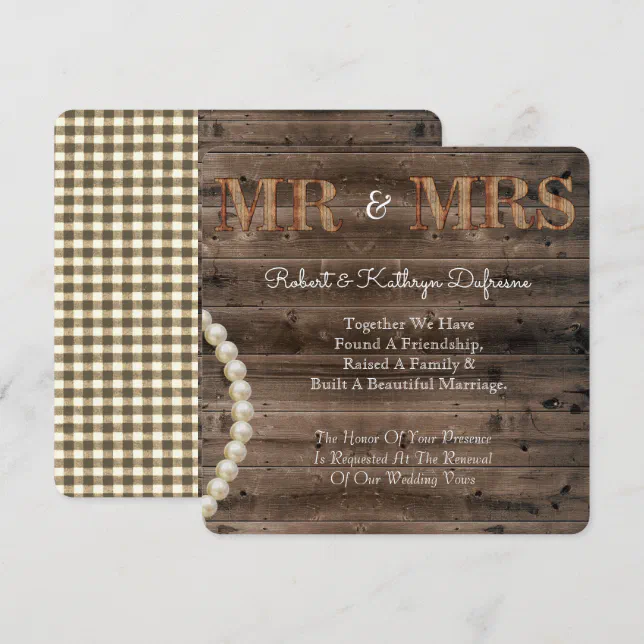 Rustic Wedding Vow Renewal Invitation | Zazzle