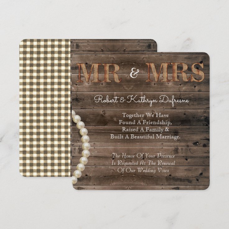 Rustic Wedding Vow Renewal Invitation | Zazzle