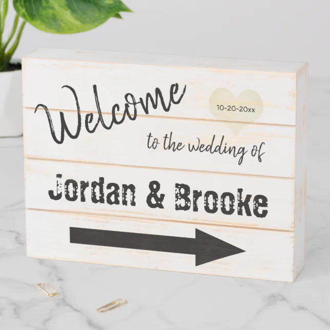 Rustic Wedding Welcome - Farmhouse Style Wooden Box Sign | Zazzle